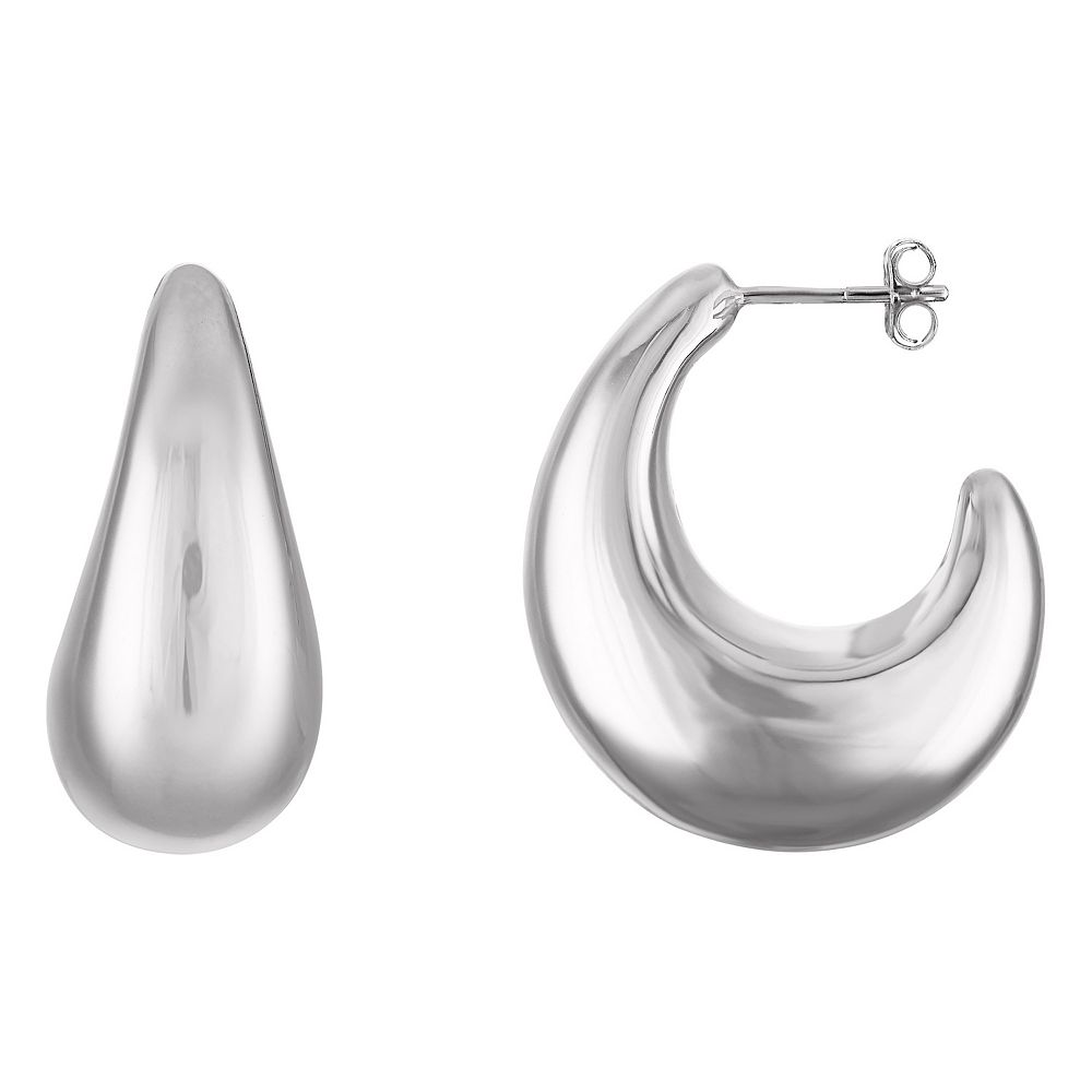 Jordan Blue Sterling Silver Half Hoop Earrings