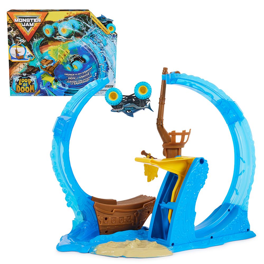 Monster Jam 1:64 Scale Die-Cast Megalodon Loop of Doom Stunt Playset