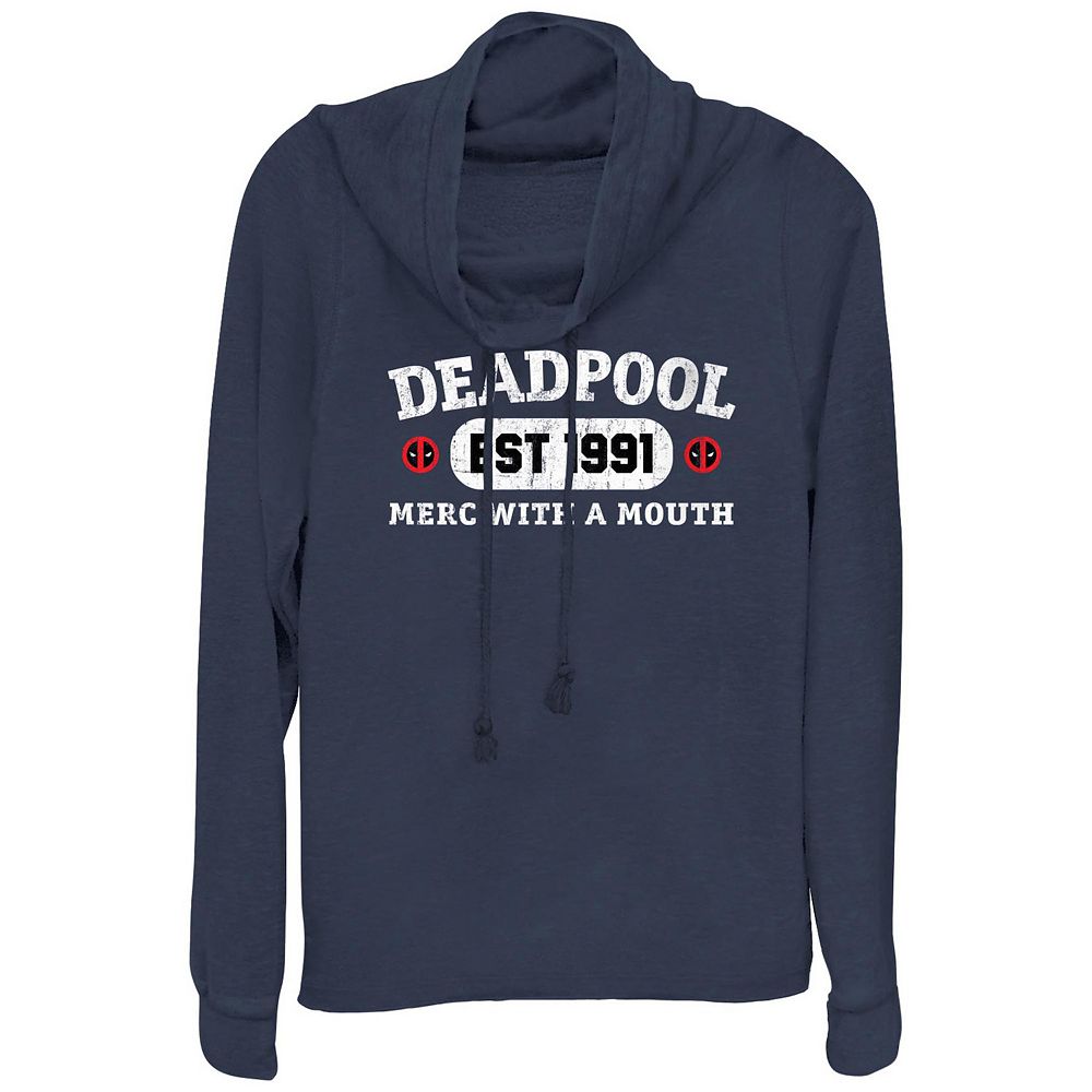 Plus Size Marvel Deadpool Est. 1991 Merc With A Mouth Cowlneck Graphic ...
