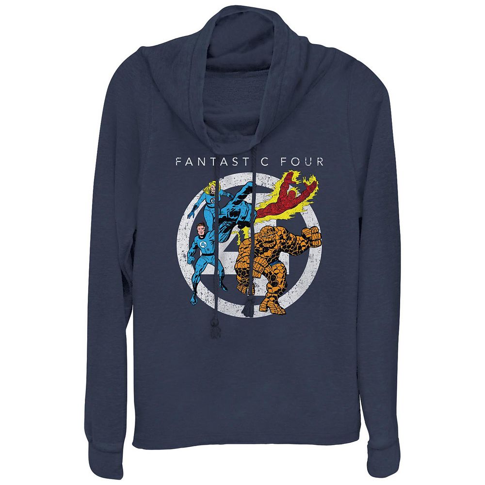 Plus Size Marvel Fantastic Four Classic Poster Cowlneck Graphic ...