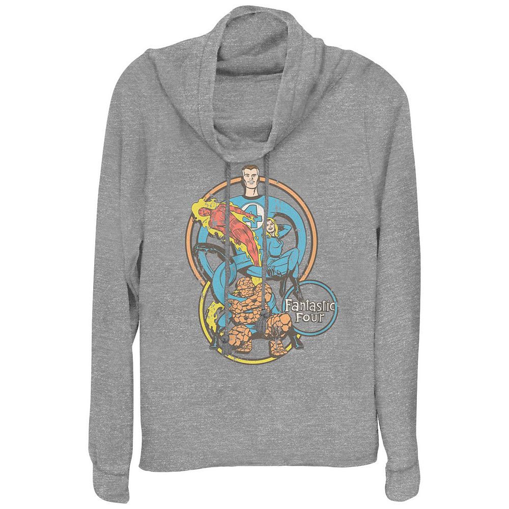Plus Size Marvel Fantastic Four Super Hoops Cowlneck Graphic ...