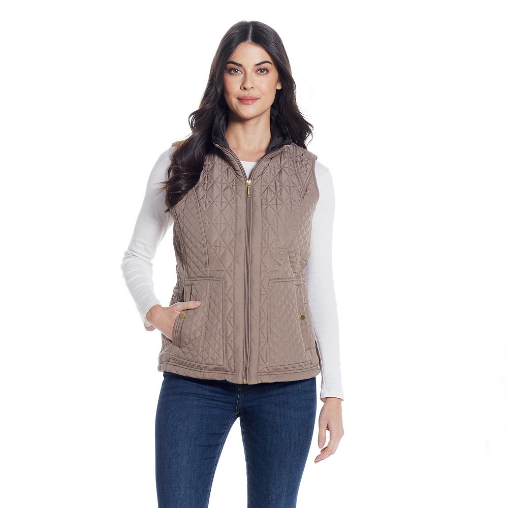Women's Weathercast Multi Quilted Plush Lined Vest