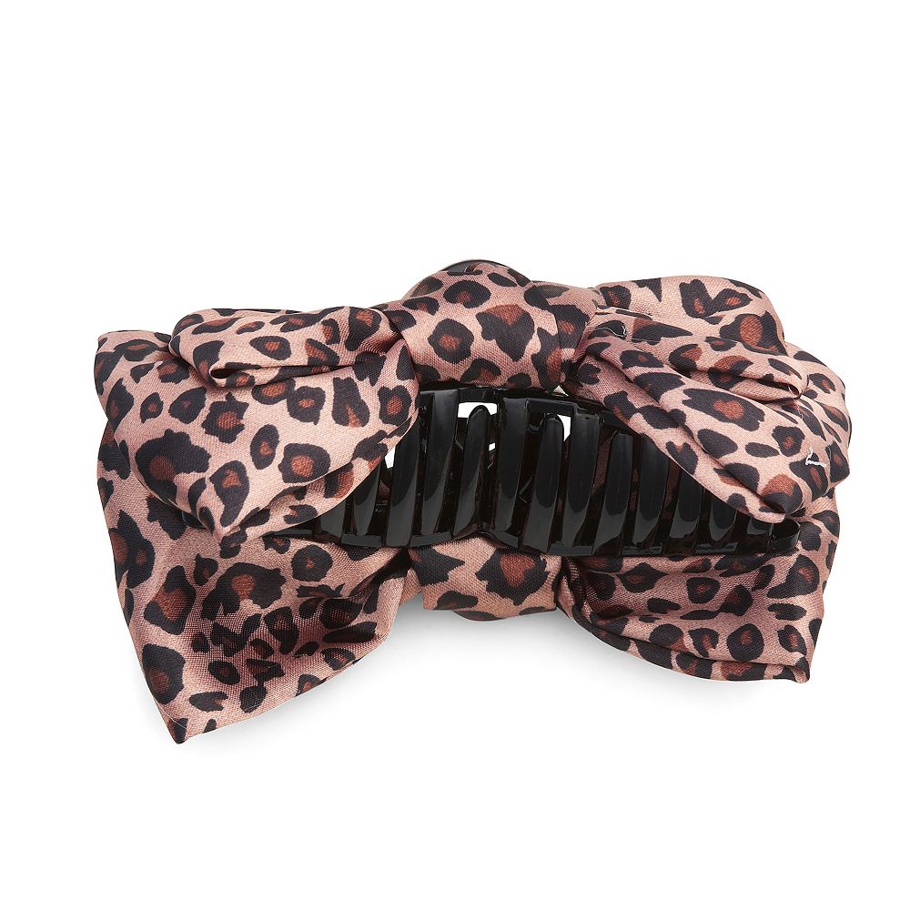 Ella Shea Animal Print Fabric Hair Bow Claw Clip