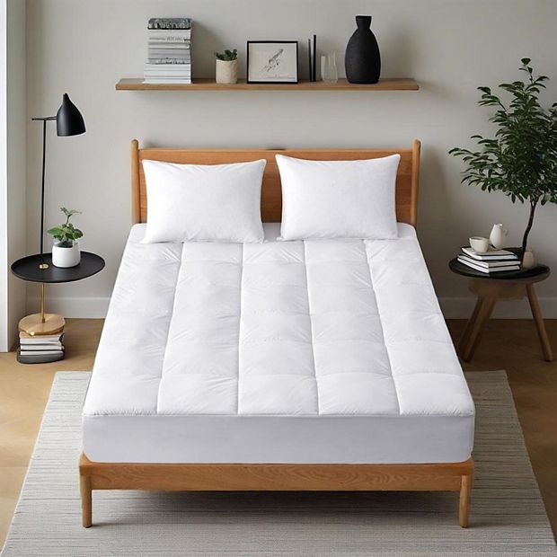 Unikome Soft Non slip Quilted Cooling Mattress Pad Deep Pocket Fits 15 18 Inch Mattress