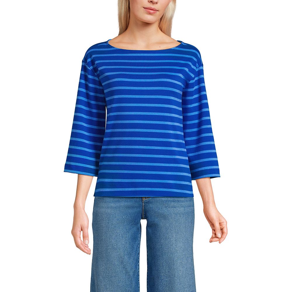 Women's Lands' End 3/4 Bell Sleeve Supima Cotton Tee