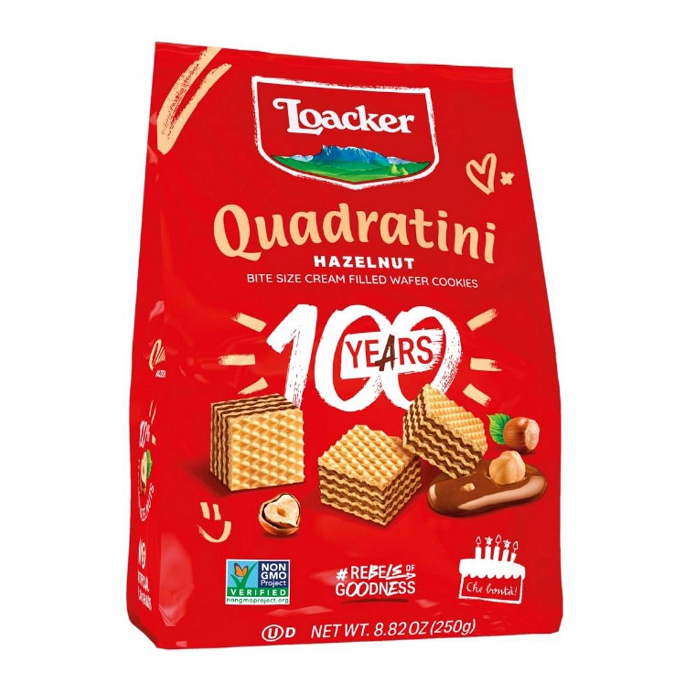 Loacker Quadratini Bite Sized Cream Filled Wafer Cookies 8.82-oz.