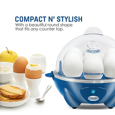 Elite Cuisine Automatic Easy Egg Cooker, 7 Eggs