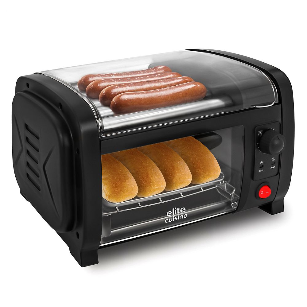 Elite Cuisine Hot Dog Roller and Bun Toaster Oven