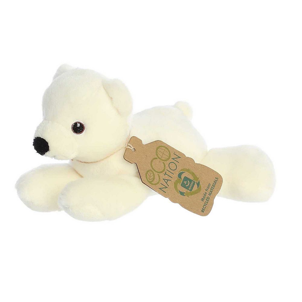 Aurora Small White Eco Nation Eco Softies 8" Polar Bear Eco-friendly ...