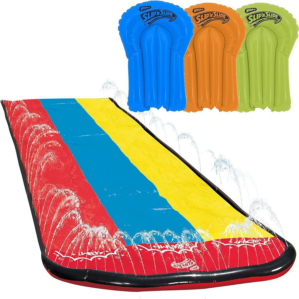 Wham-O Slip N Slide Triple Slip and Slide with 3 Bodyboards Premium ...