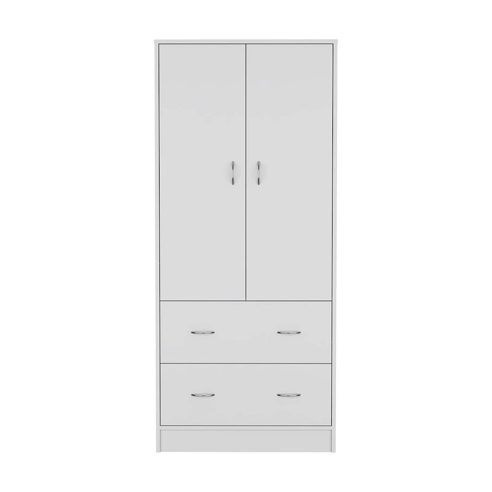 Silo 71" H Armoire With Two Doors, Two Drawers, And Hanging Rod