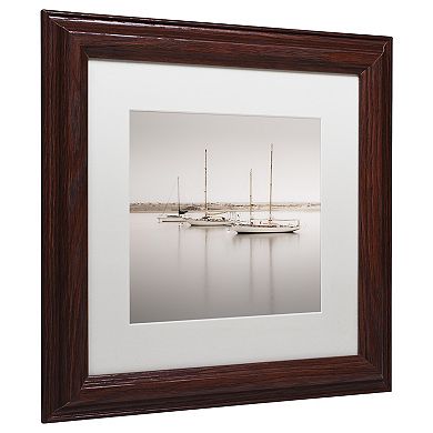 Moises Levy 'Three Boats' Matted Framed Wall Art