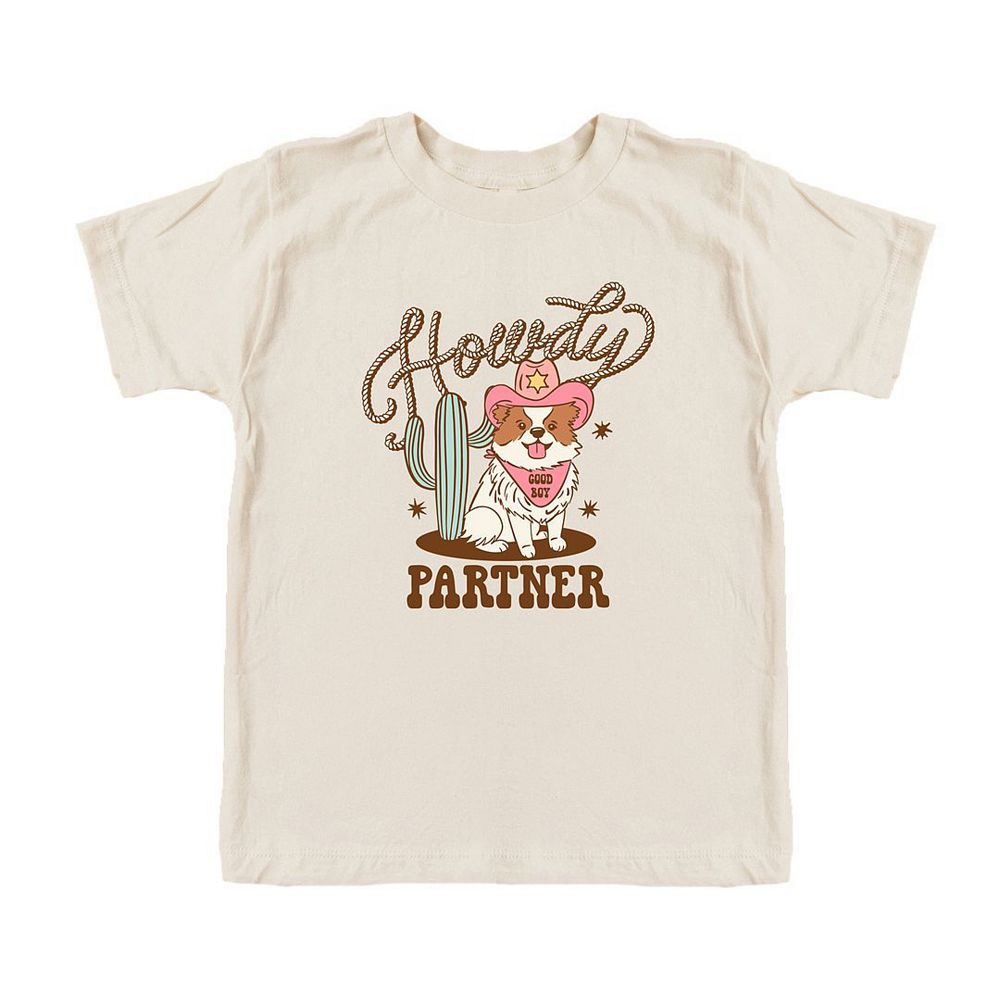 Howdy Partner Dog Toddler Short Sleeve Graphic Tee