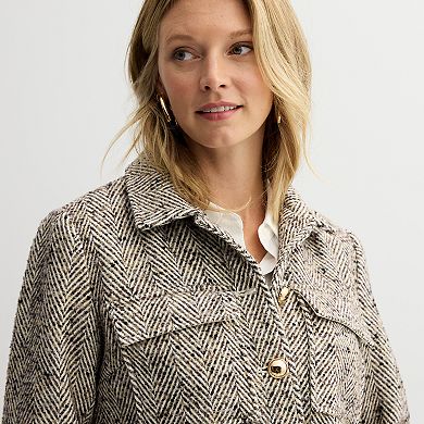 Women's Nine West Cropped Button-Front Jacket