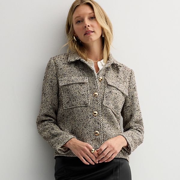 Women's Nine West Cropped Button-Front Jacket