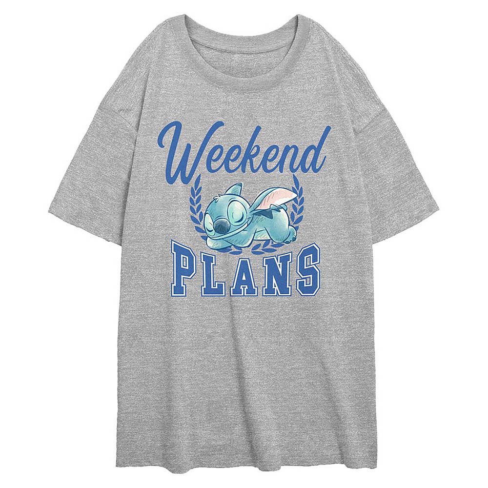 Disney's Lilo & Stitch Weekend Plans Juniors' Oversized Graphic Tee