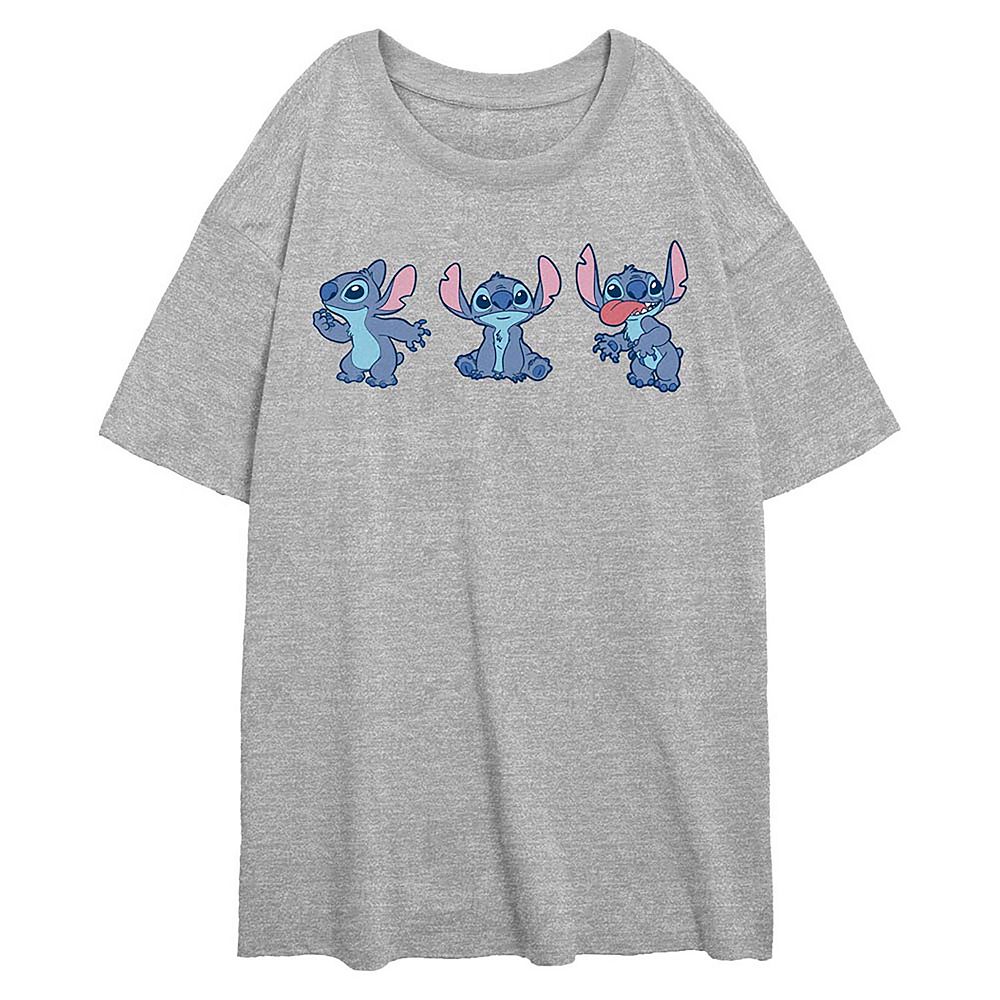 Disney's Lilo & Stitch Poses Line Up Juniors' Oversized Graphic Tee