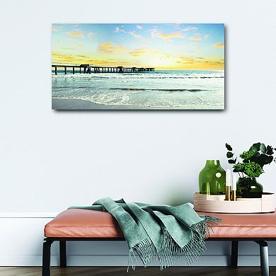 COURTSIDE MARKET Sunrise At The Peer Canvas Wall Art