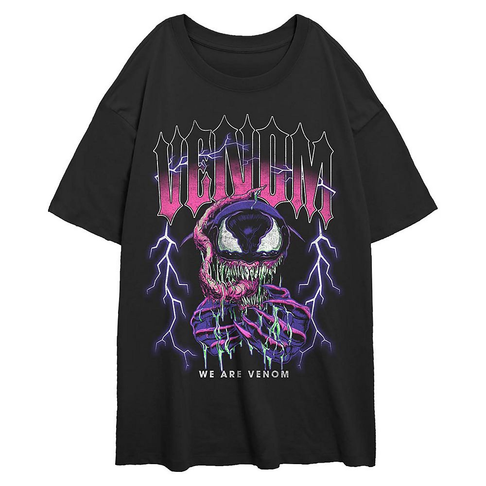 Juniors' Marvel Spider-Man Lightning Venom Oversized Graphic Tee