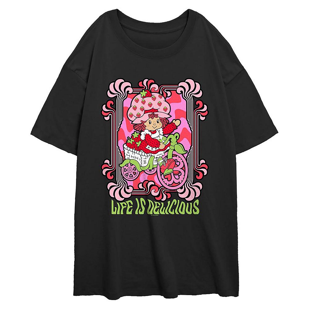 Juniors' Strawberry Shortcake Life Is Delicious Oversized Graphic Tee
