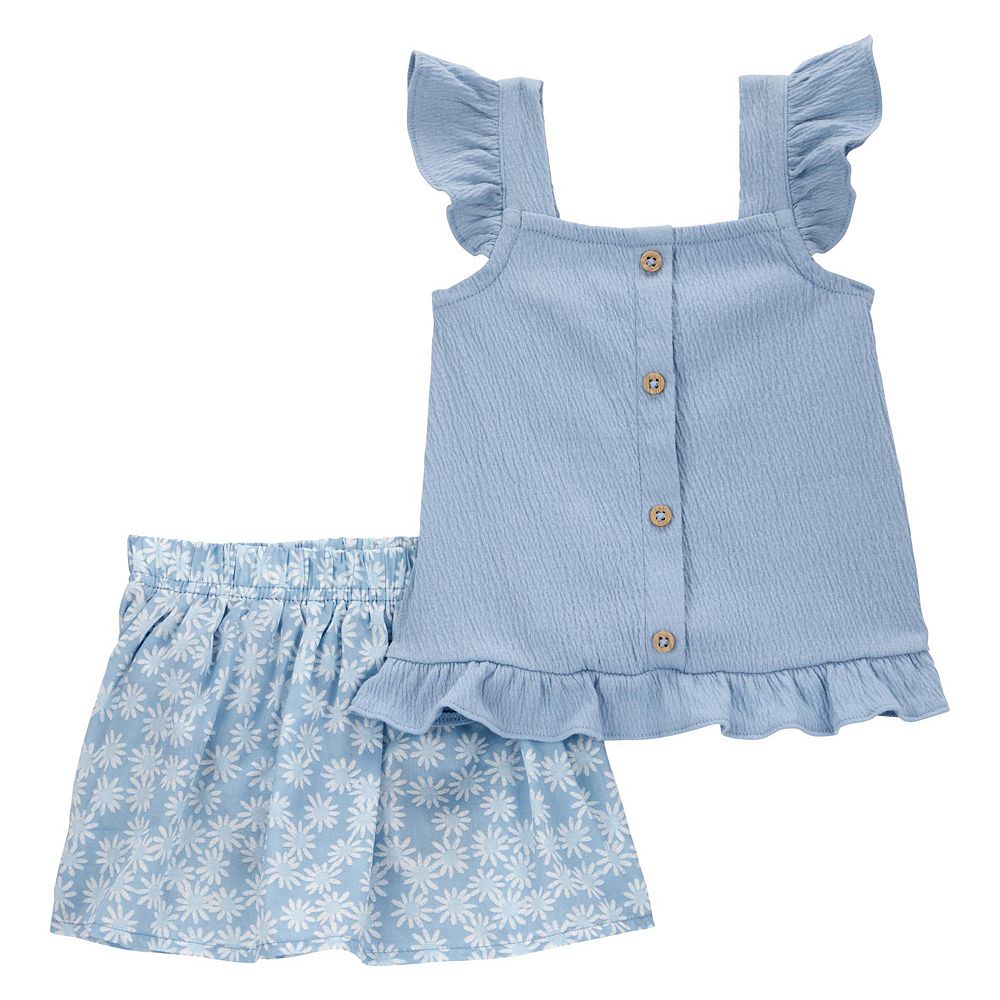 Baby Girl Carter's Daisy Skort and Ruffle Tank Top 2-Piece Set