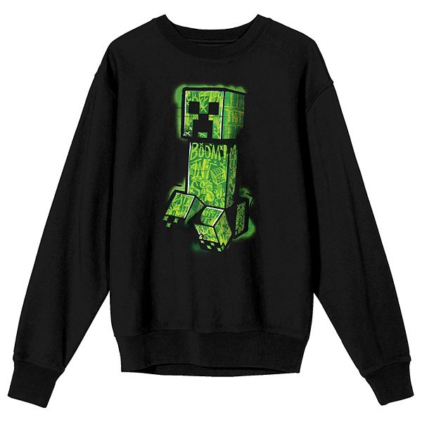Men's Minecraft Creeper Trap Long Sleeve Graphic Pullover