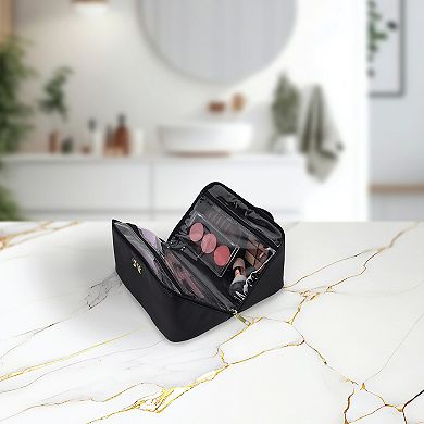Diagonal Zip Makeup Bag