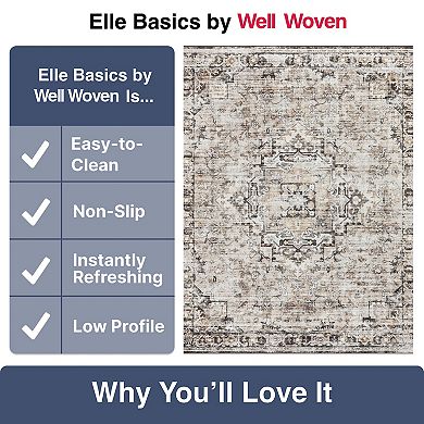 Well Woven Elle Basics Rendezvous Beige Vintage Medallion Area Rug