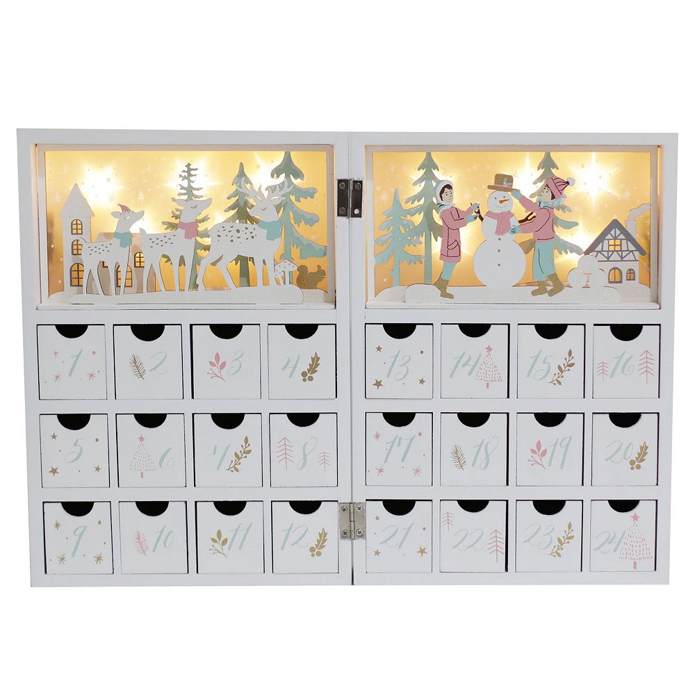 Polar Elegance Wooden Advent Calendar Book With Led Lighting For Adults ...