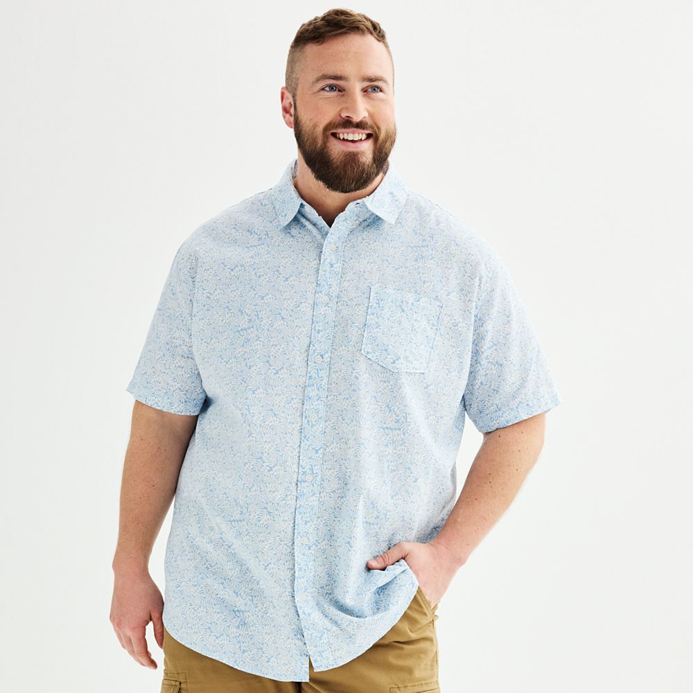 Big & Tall Sonoma Goods For Life® Perfect-Length Linen Blend Button ...