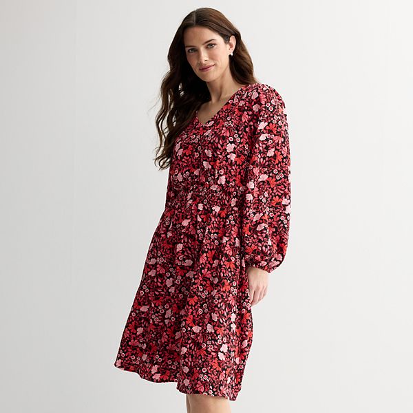 Women's Draper James V-Neck Long Sleeve Dress