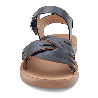 Yoki Ira Women's Open-Toe Crossed Strappy Sandals