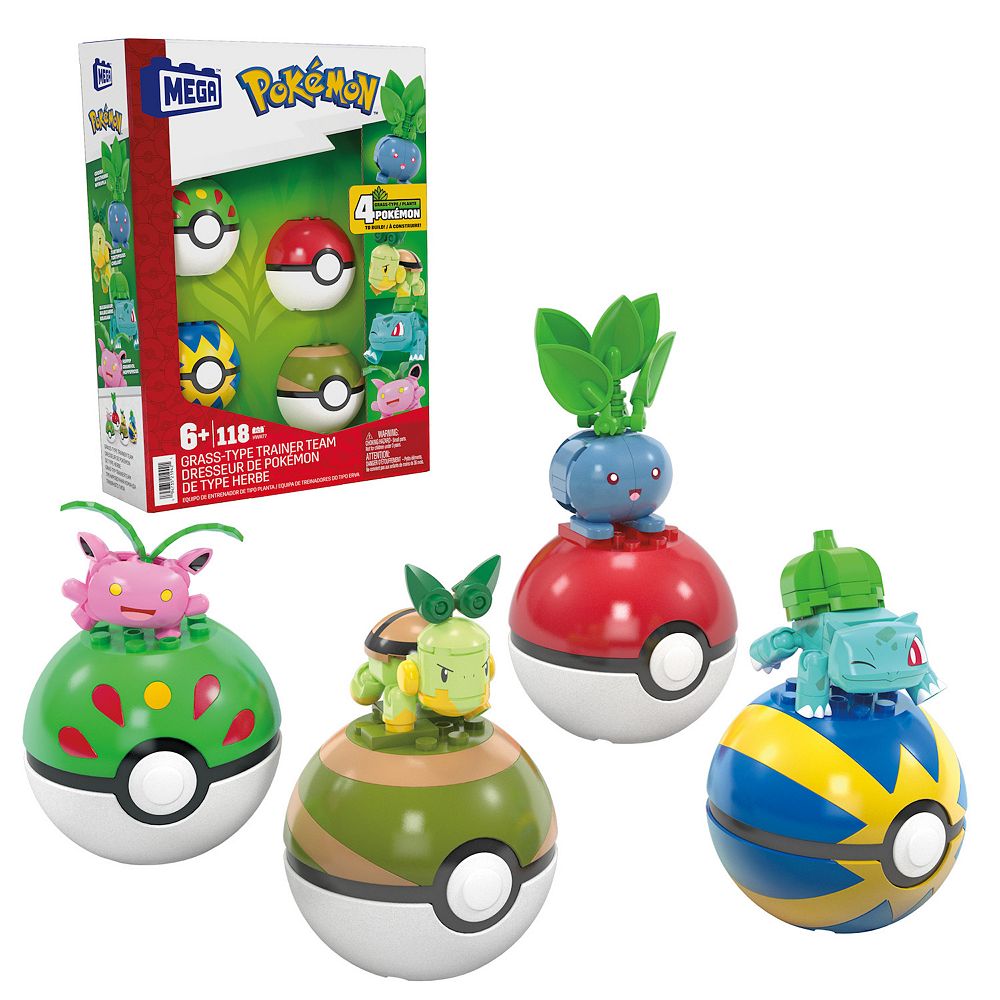 Mega Bloks Pokémon Grass-Type 118-Piece Trainer Team Building Toy Kit