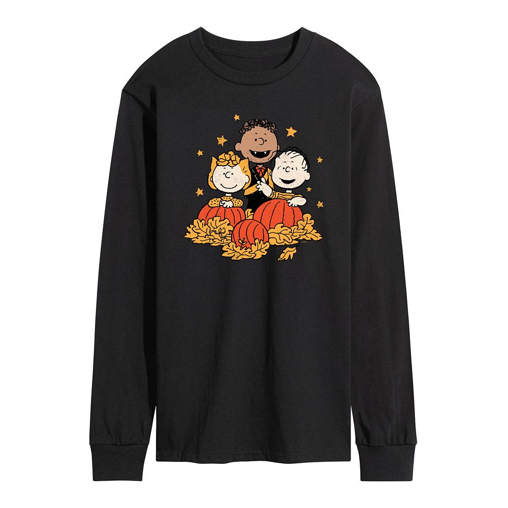 Men's Peanuts Pumpkin Trio Long Sleeve Graphic Tee