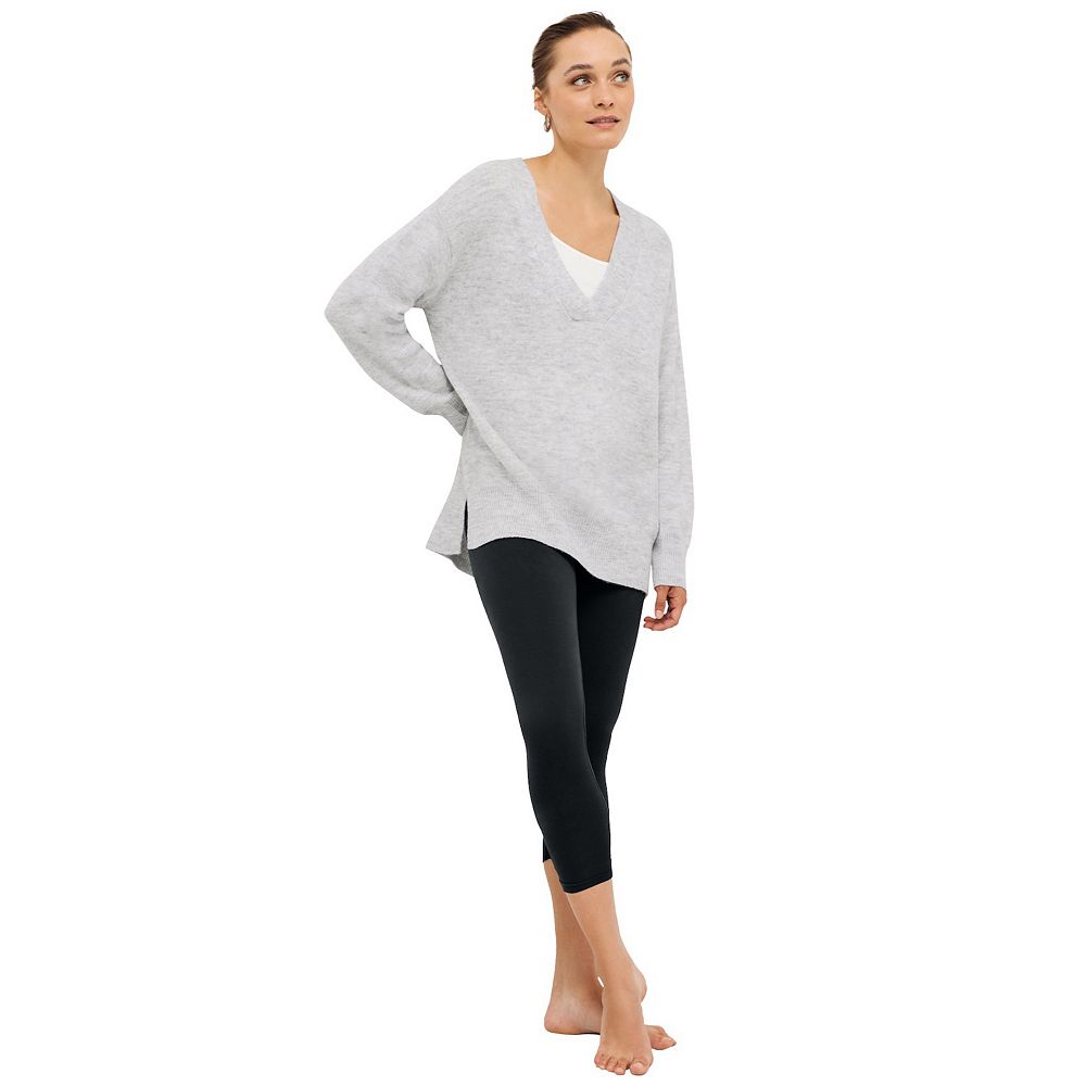 ellos Plus Size Cotton Spandex Capri Length Leggings