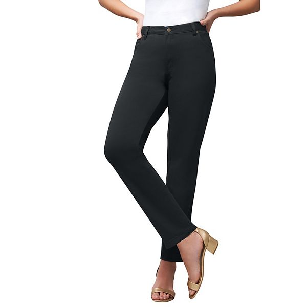 Jessica London Womens Plus Size True Fit Stretch Denim Straight Leg Jean