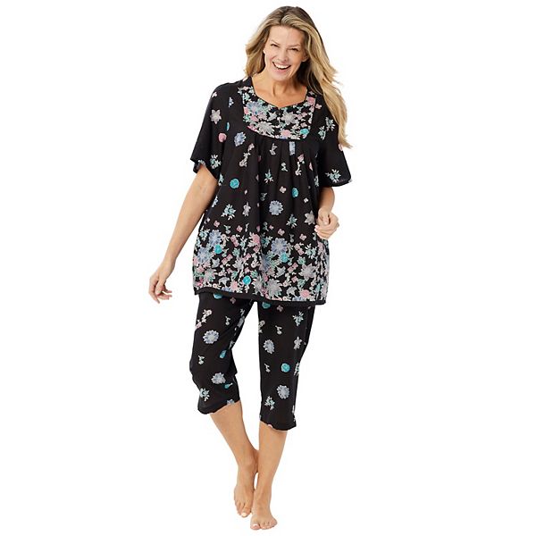 Dreams & Co. Women's Plus Size Capri Lounge Set