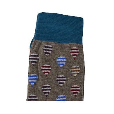 Men's Crew Socks - Striped Balloon Design With A Colorful Blend And ...