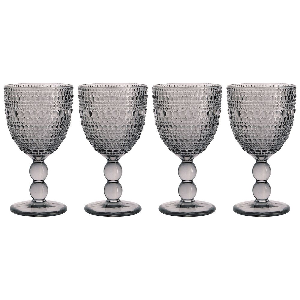 Home Essentials Halo Ribbed Glass Goblet 4-piece Set