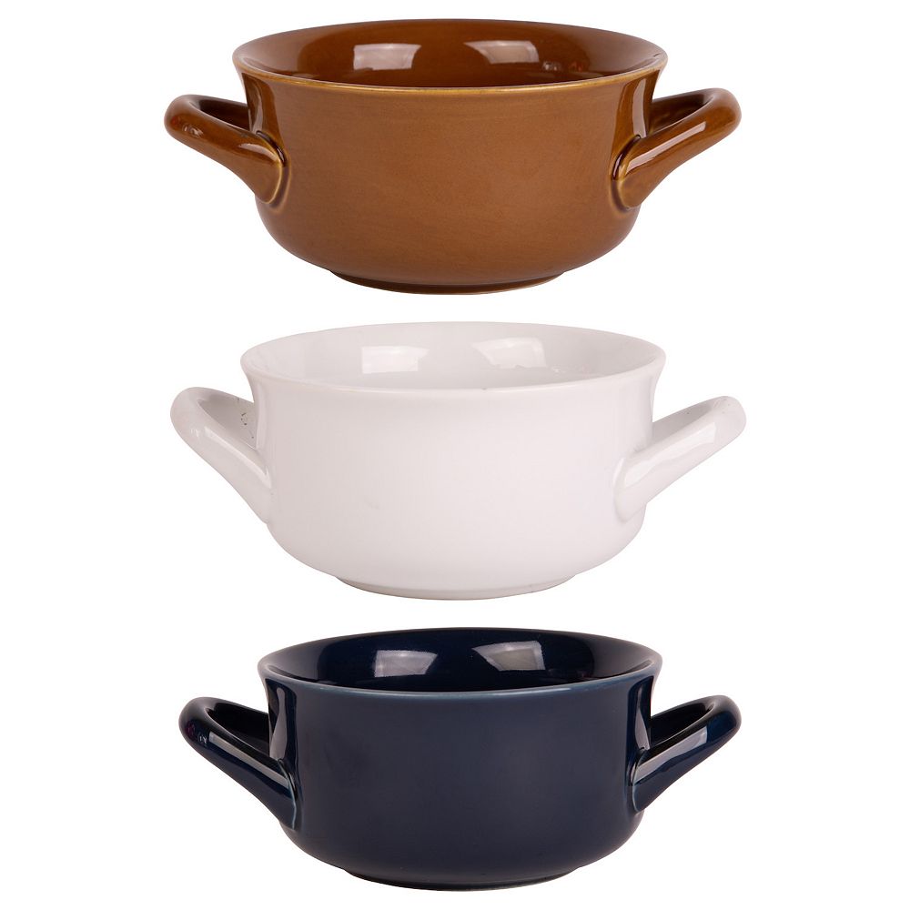 Home Essentials 3-pc. Handle Soup Bowl Set
