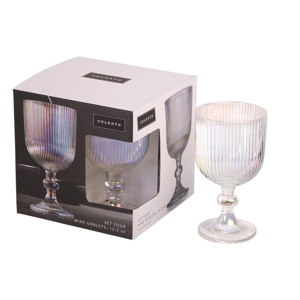 Home Essentials Celeste Luster Wine Goblets 4-piece Set