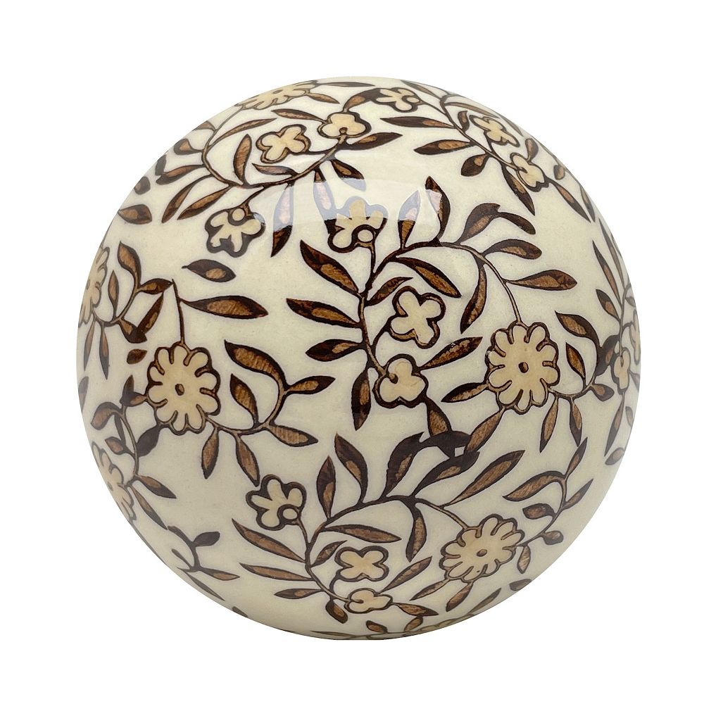 Everyday Decor Floral Ceramic Orb