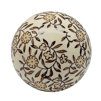 Everyday Decor Floral Ceramic Orb