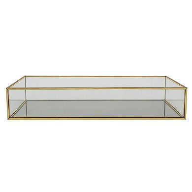 Everyday Decor Large Gold Glass Decor Tray
