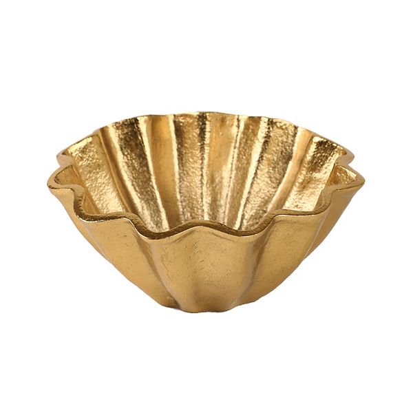 Everyday Decor Metal Wave Bowl