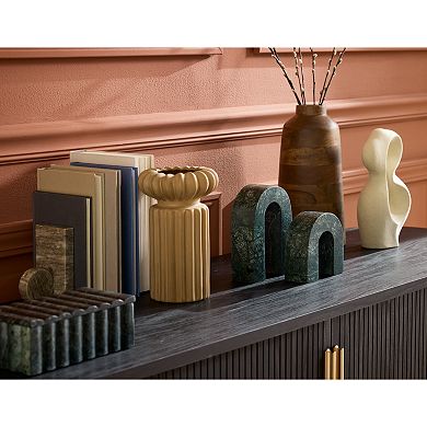 Everyday Decor Green Marble Simple Arch Table Decor