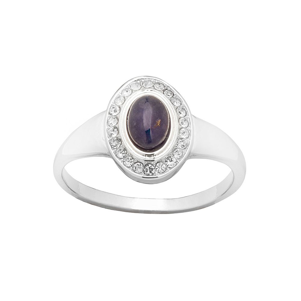 Emberly Silver Tone Crystal & Stone Ring