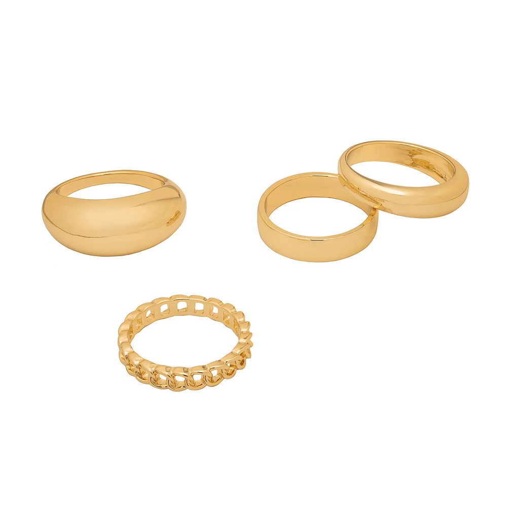 Emberly 4 pc. Gold Tone Chunky Ring Set