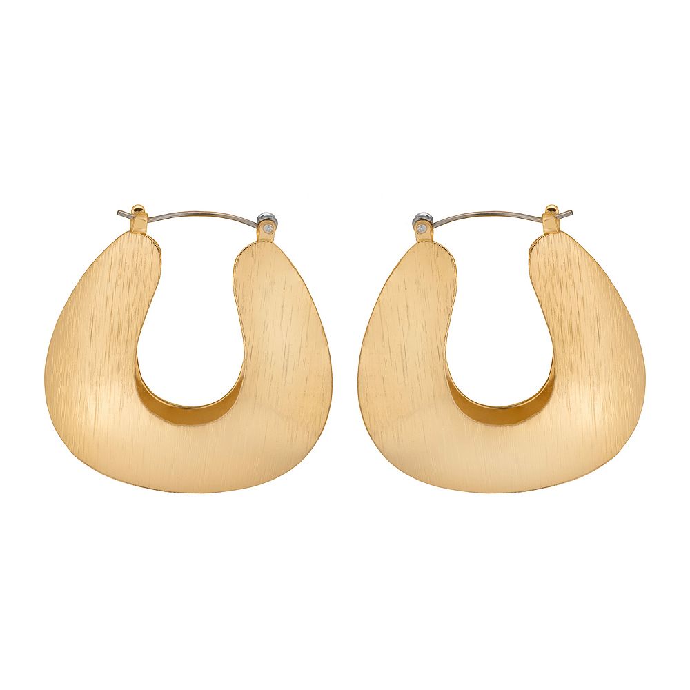 Emberly Gold Tone Geometric Statement Hoop Earrings