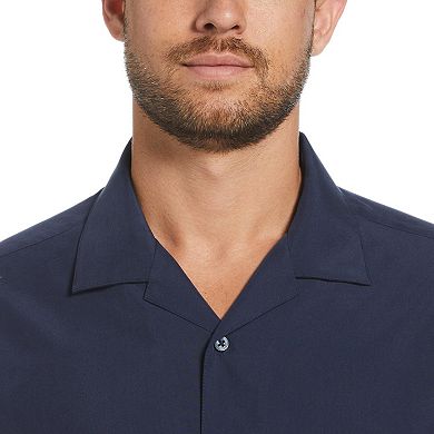 Men's Cubavera Crane Scene Print Short Sleeve Button Down Shirt